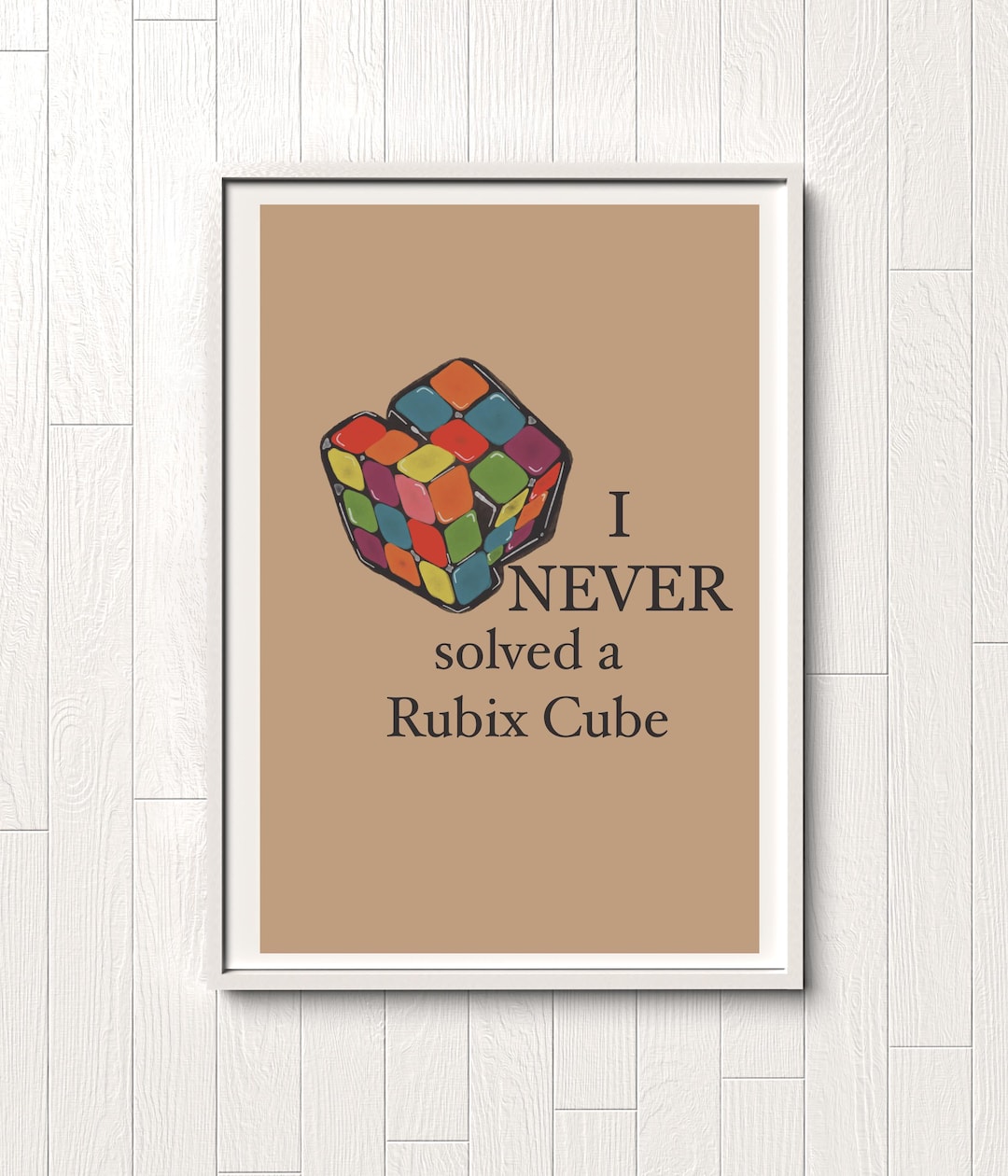 Rubik's Cube Poster Minimalist Quote for Girls and Guys Trendy Wall Art ...