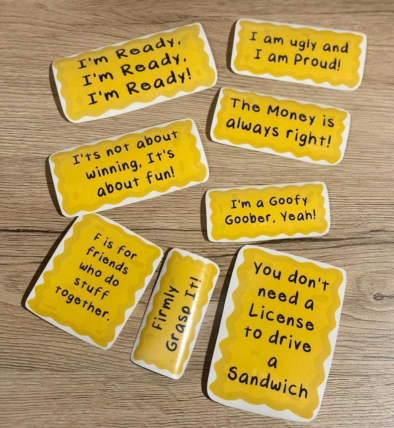 8pc Spongebob Quote Stickers Funny Journal Tags Happy Journal Words ...