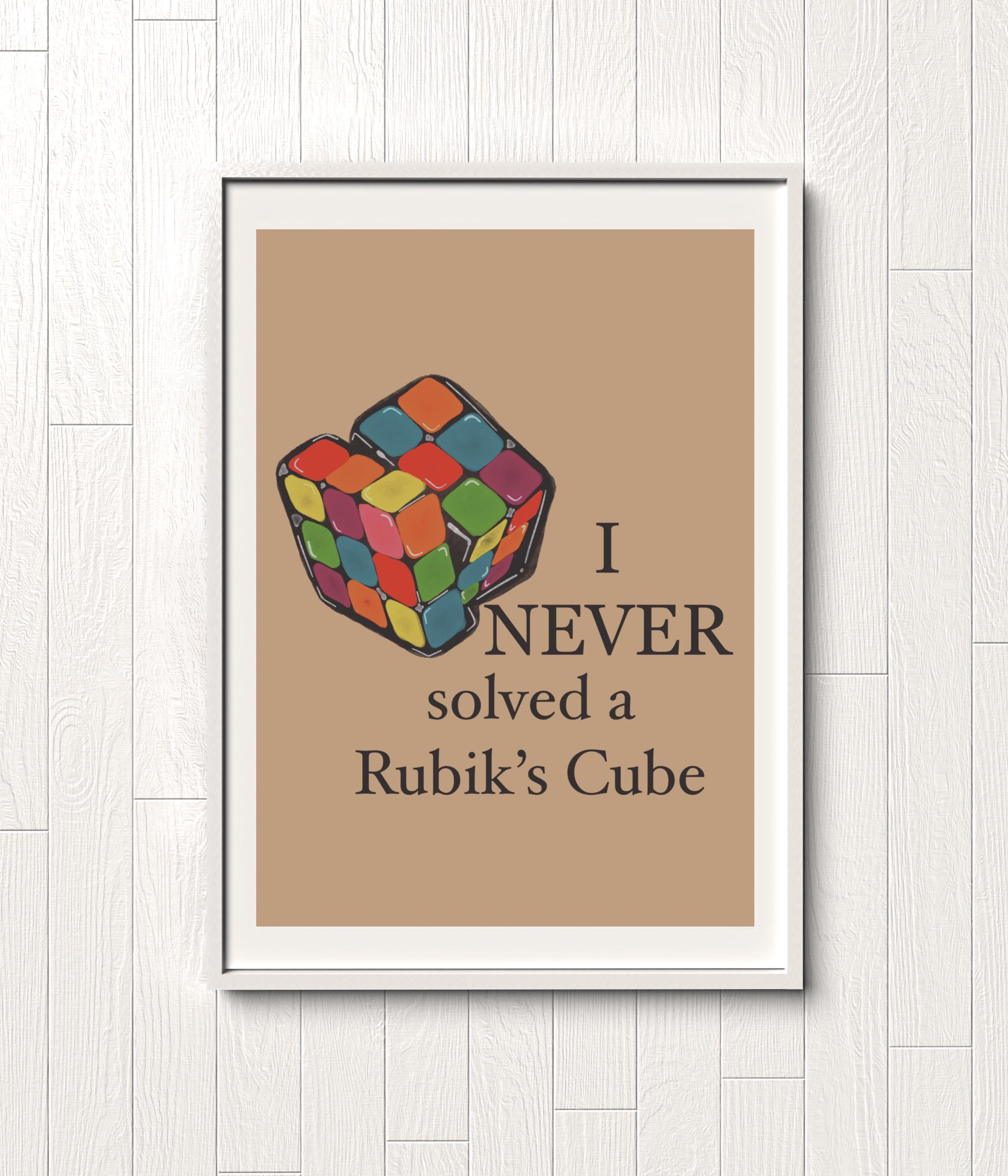 Rubik's Cube Poster Minimalist Quote for Girls and Guys Trendy Wall Art ...