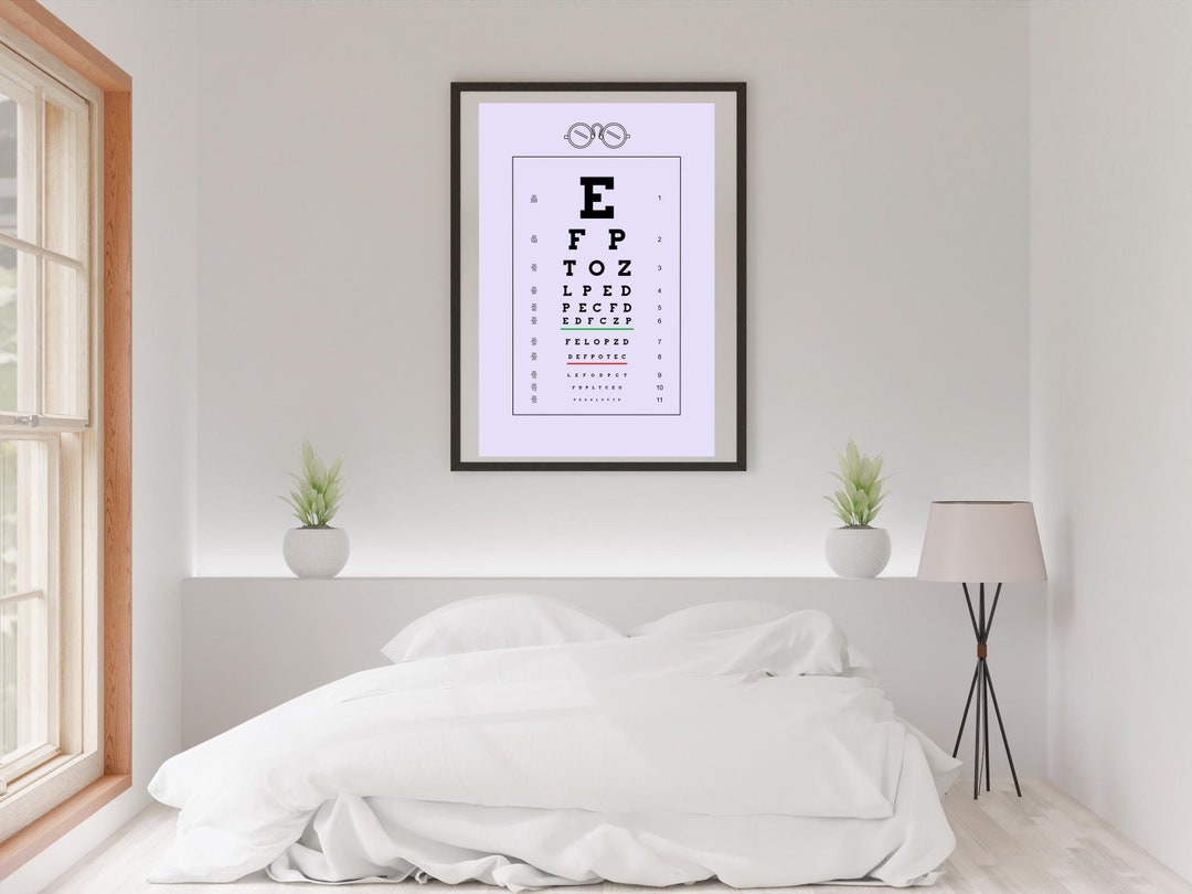 Eye Chart Poster Minimal Lavender Artwork Print Vintage Doctor Picture ...