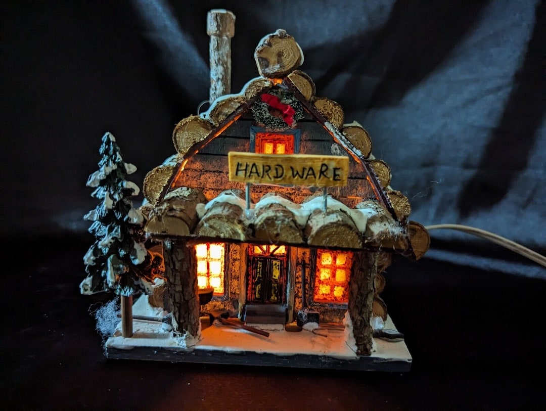 Rustic Hardware Store Village House. Wooden. Lighted. Read - Etsy