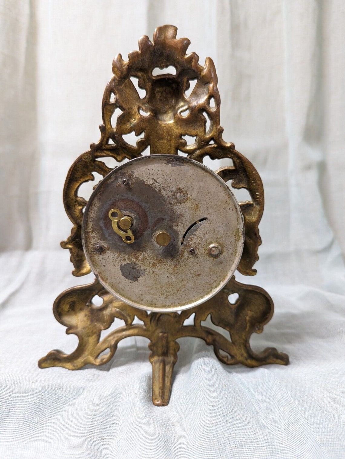 Antique 1908 WESTCLOX Gold Gilt Cast Iron Footed Mantel Clock W/angel ...