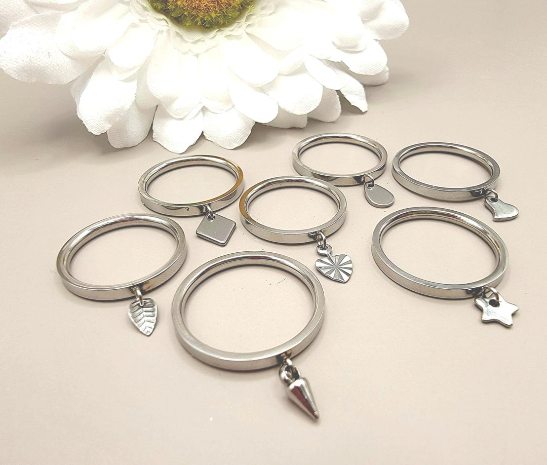 Stainless Steel Dangle Ring: Stackable Charm Ring - Etsy