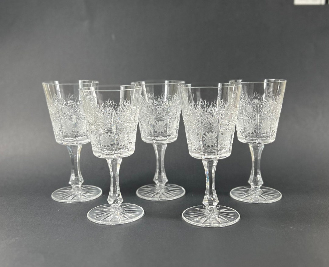 Wine Glasses, Stemware, Elegant Crystal, Bohemian Crystal Pinwheel Wine ...