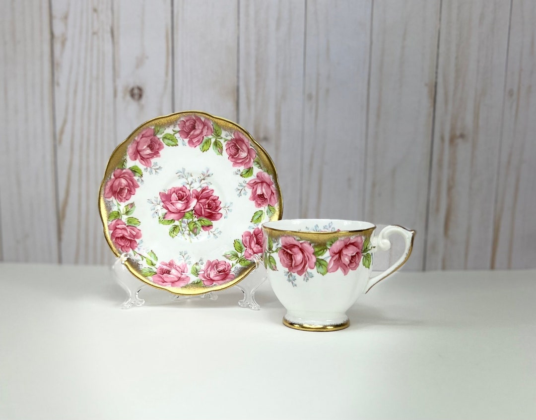 Vintage, Lady Alexander Rose Pink Floral Gold Trim Bell China England ...