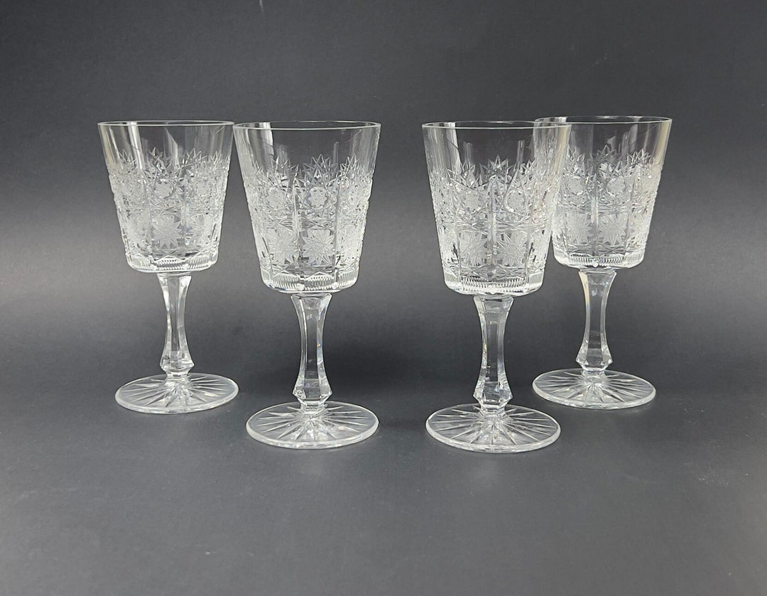 Wine Glasses, Stemware, Elegant Crystal, Bohemian Crystal Pinwheel Wine ...