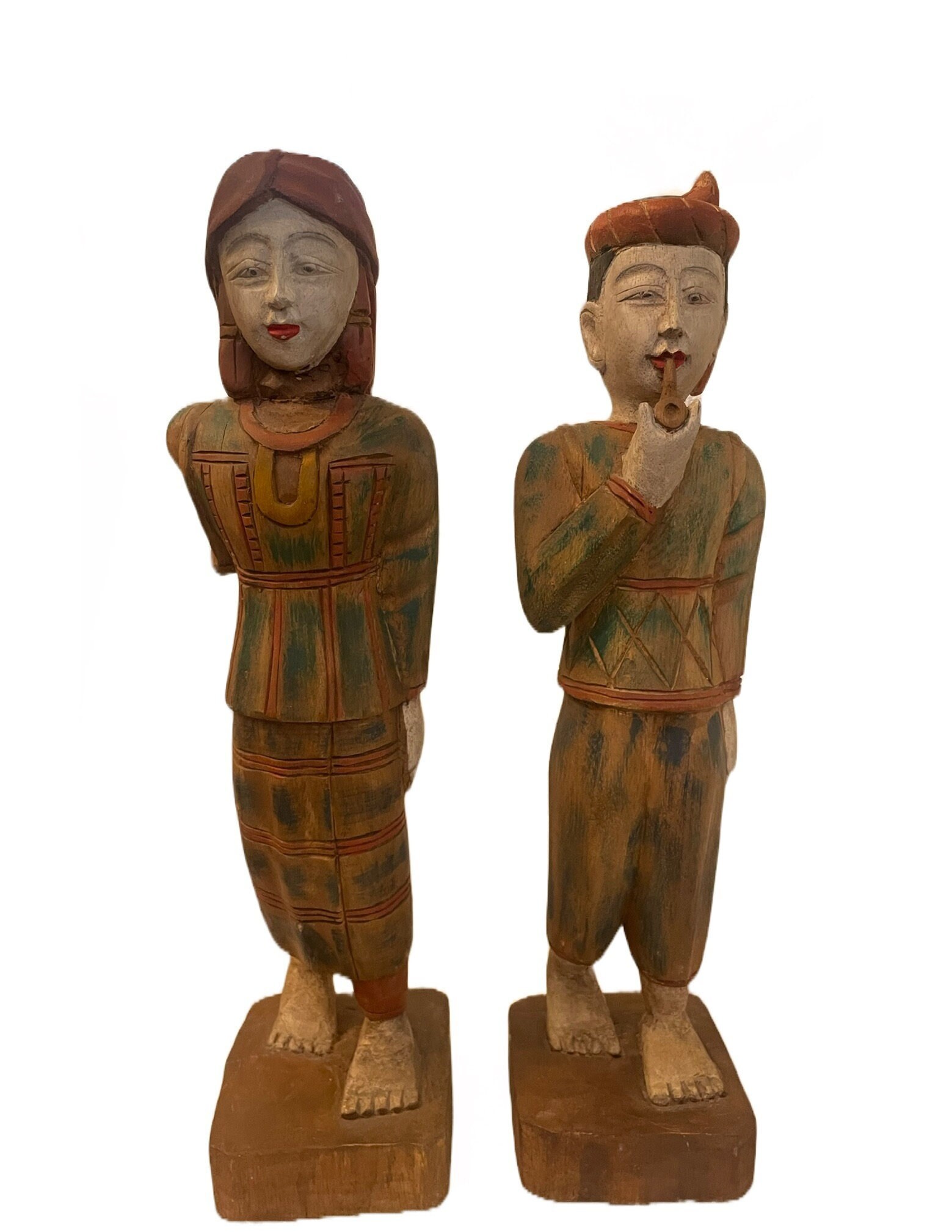 Pair of Folkart Statues - Etsy