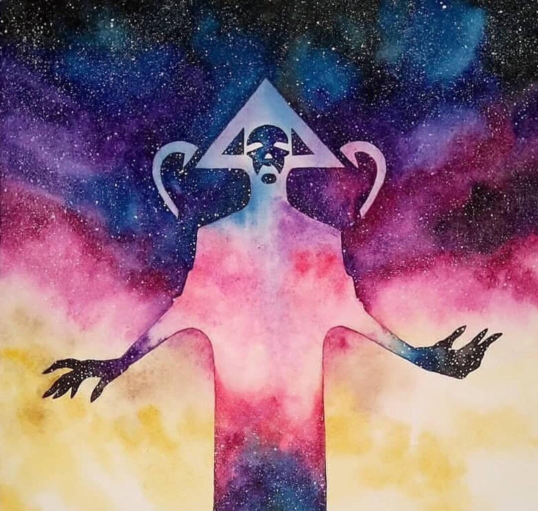 Forgotten God - Original Watercolor Painting, Contemporary Surreal Art ...