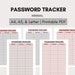 Password Tracker 5 Color Ways Printable PDF, Password Log, Security ...
