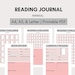 Book Journal Printable PDF, Pink, Reading Journal, Book Review, Book ...