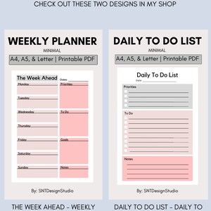 Yearly Overview Pink Printable PDF, Two Page Yearly Planner, Minimal ...