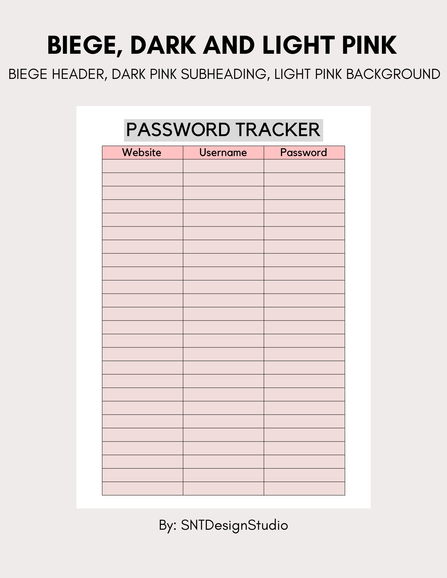Password Tracker 5 Color Ways Printable PDF, Password Log, Security ...