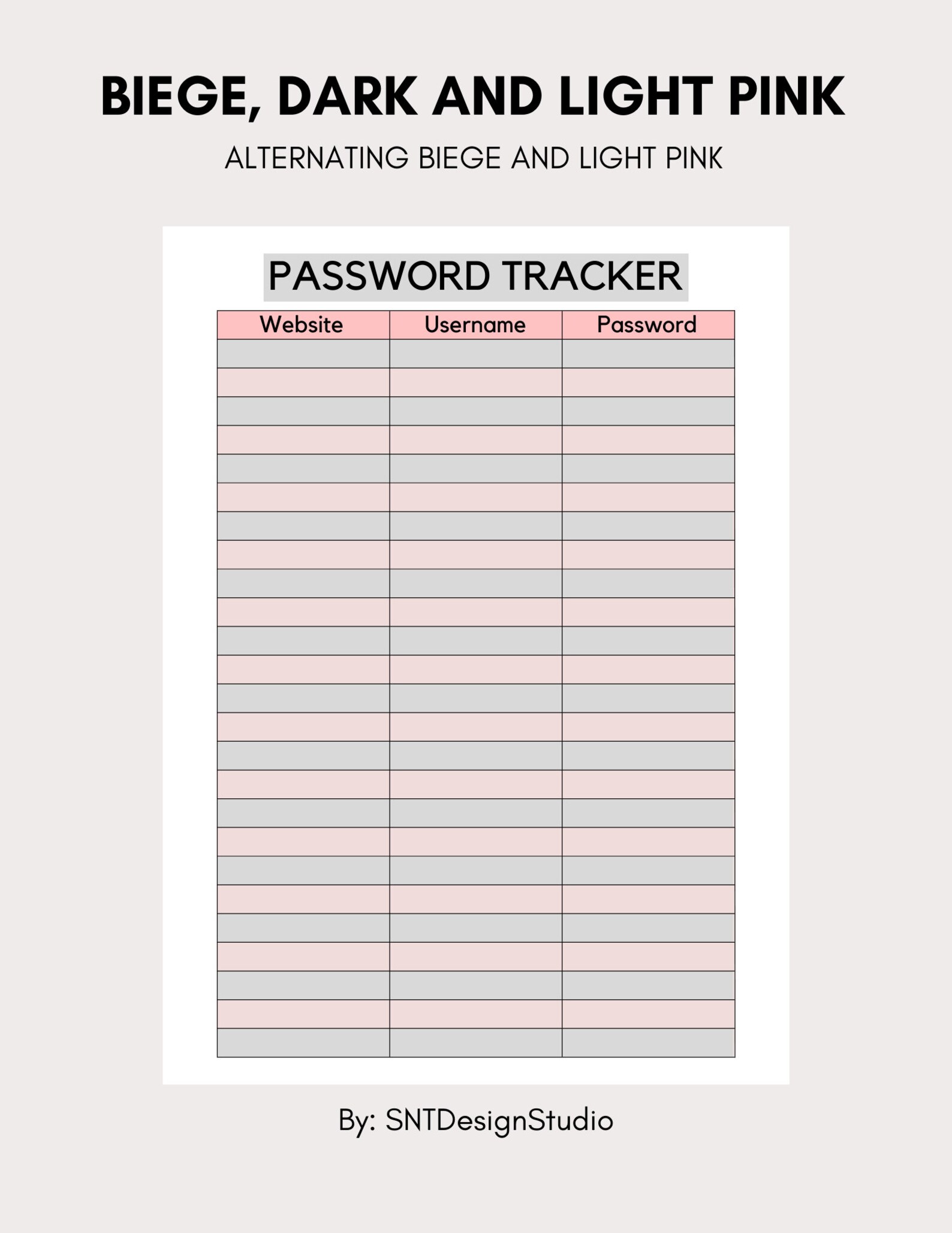 Password Tracker 5 Color Ways Printable PDF, Password Log, Security ...
