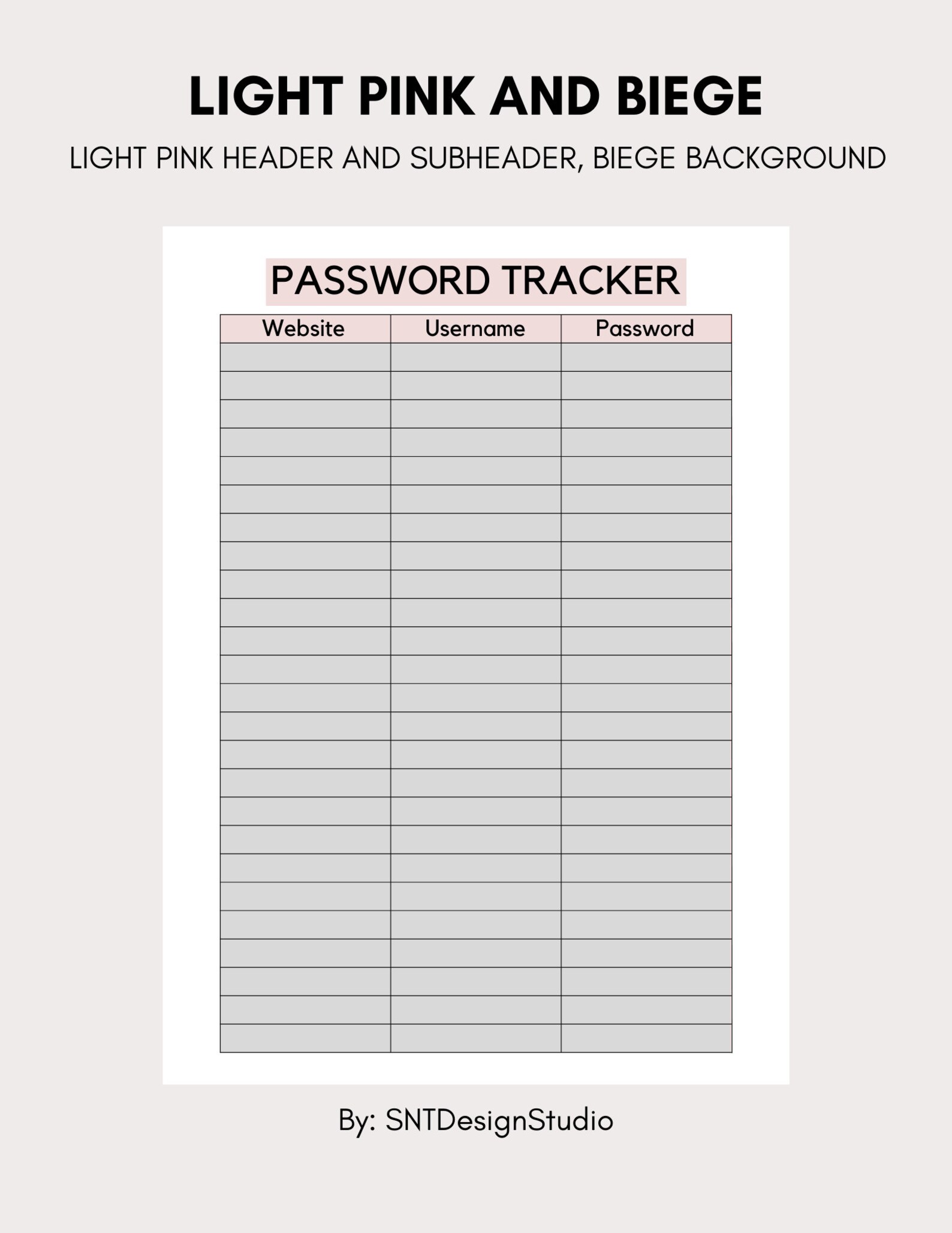 Password Tracker 5 Color Ways Printable PDF, Password Log, Security ...