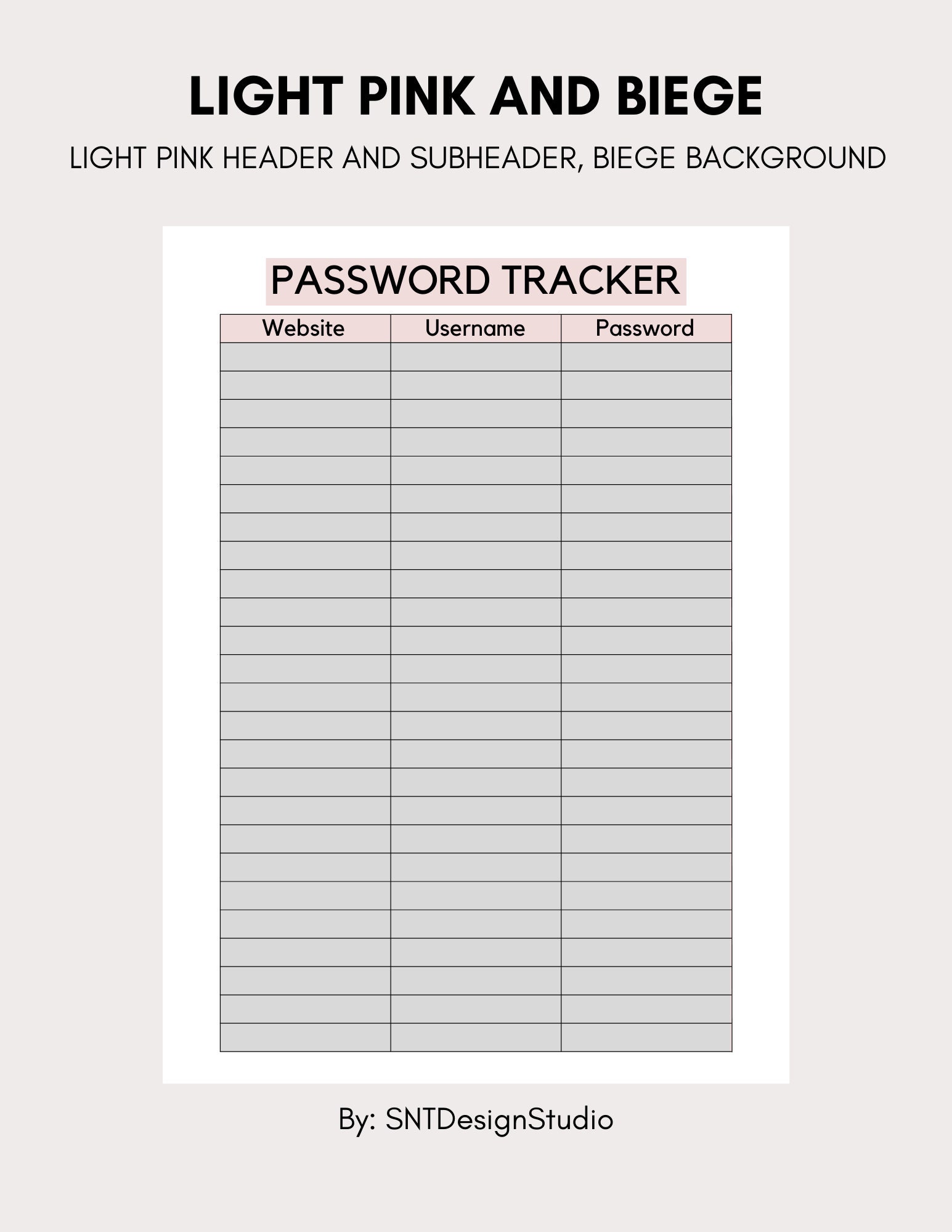 Password Tracker 5 Color Ways Printable PDF, Password Log, Security ...