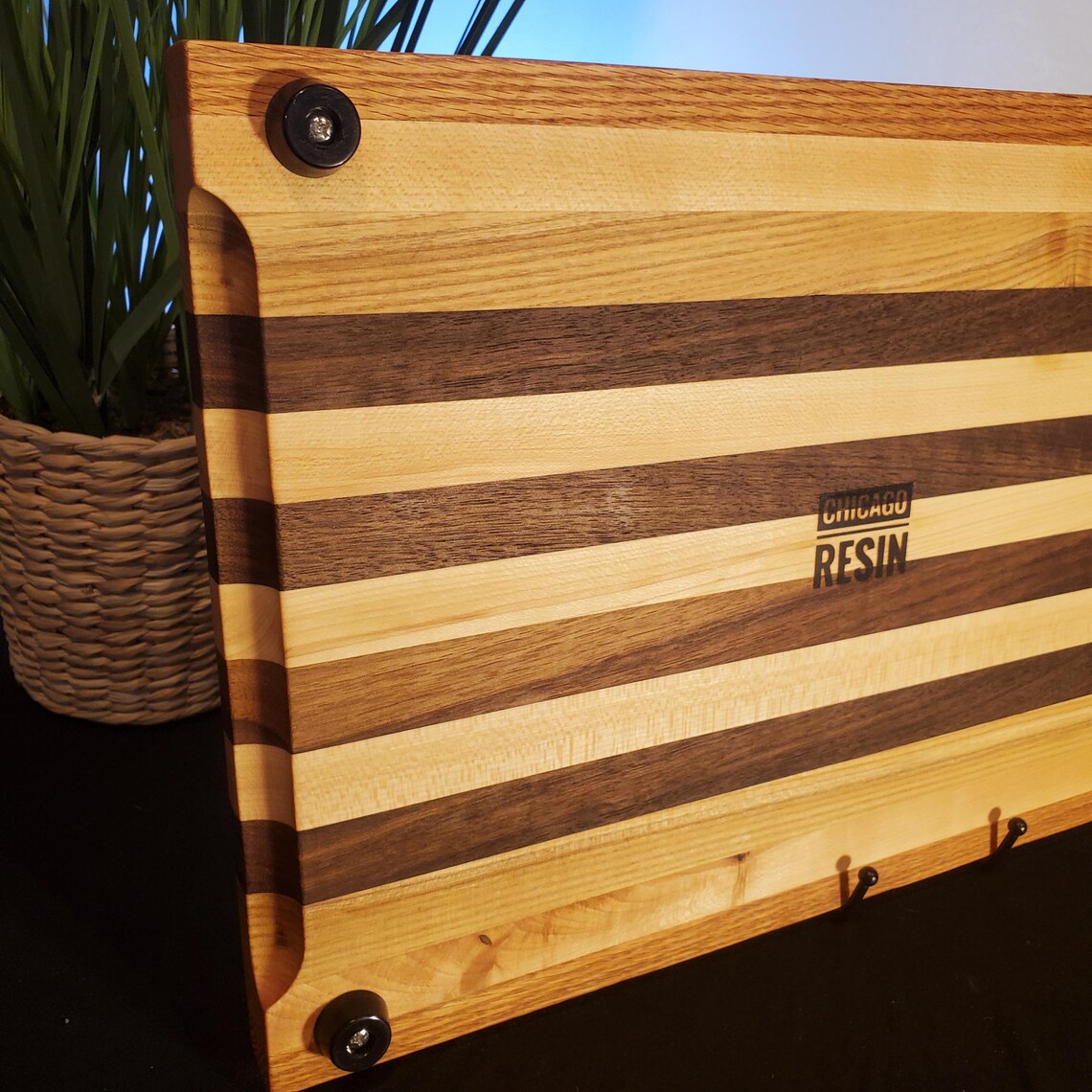 Handmade Hardwood Cutting Board, Made in Illinois, With Walnut, Maple ...