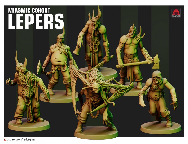 Miasmic Cohort Lepers - Red Pilgrim Miniatures - Etsy