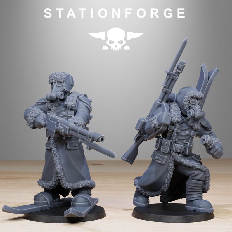 Grimguard Frostwatch Skiers - Stationforge (miniature Tabletop Wargame ...