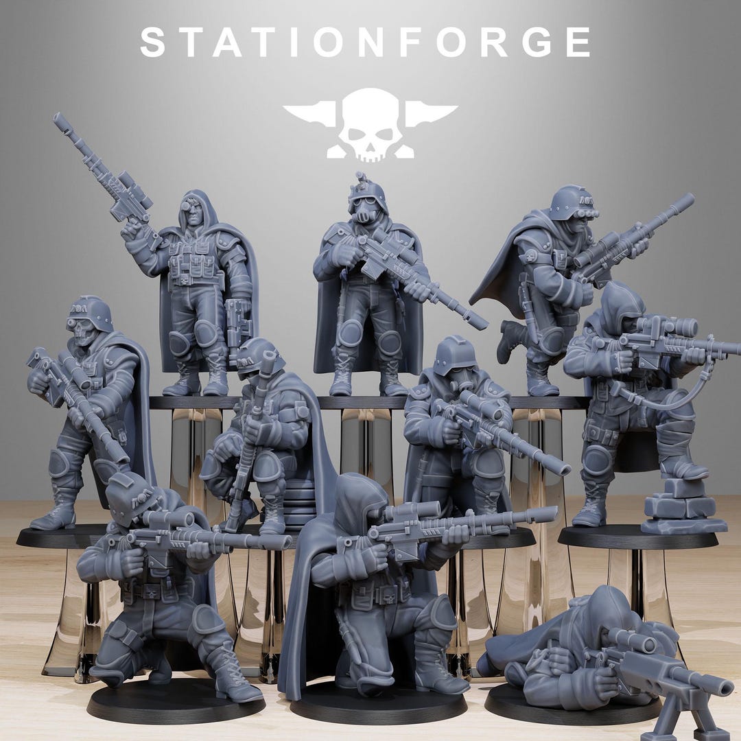 Grimguard Snipers - Stationforge (miniature Tabletop Wargame Minis) - Etsy