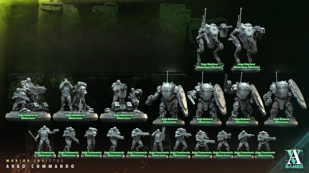 Morior Invictus Argo Commando Army Set - Archvillian Games - Etsy