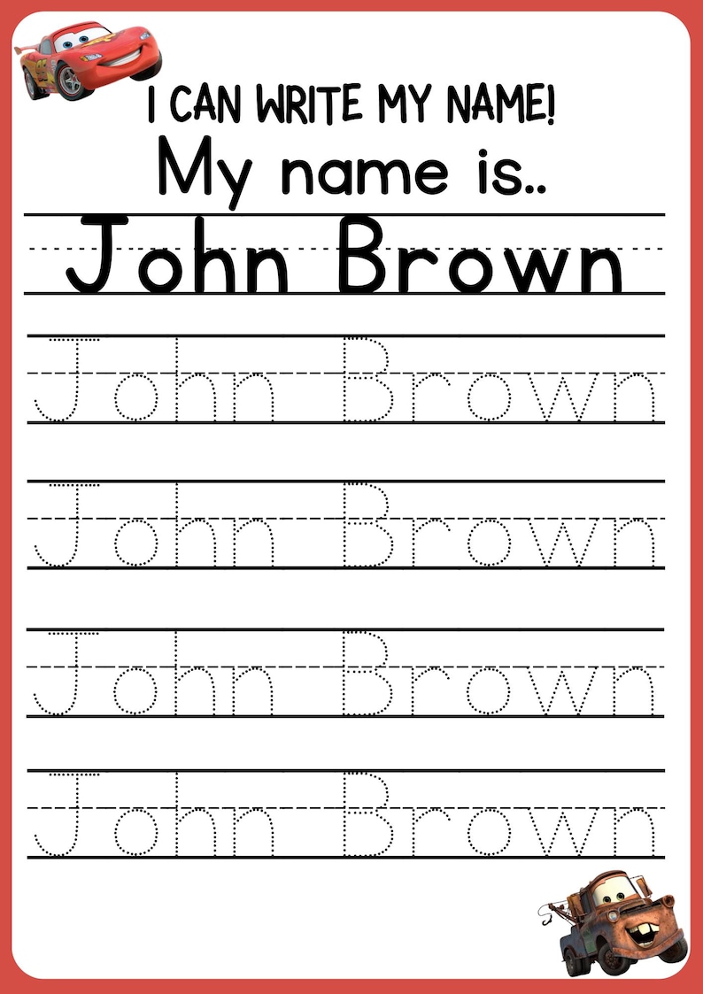 Personalized Name Tracing Worksheet - Etsy