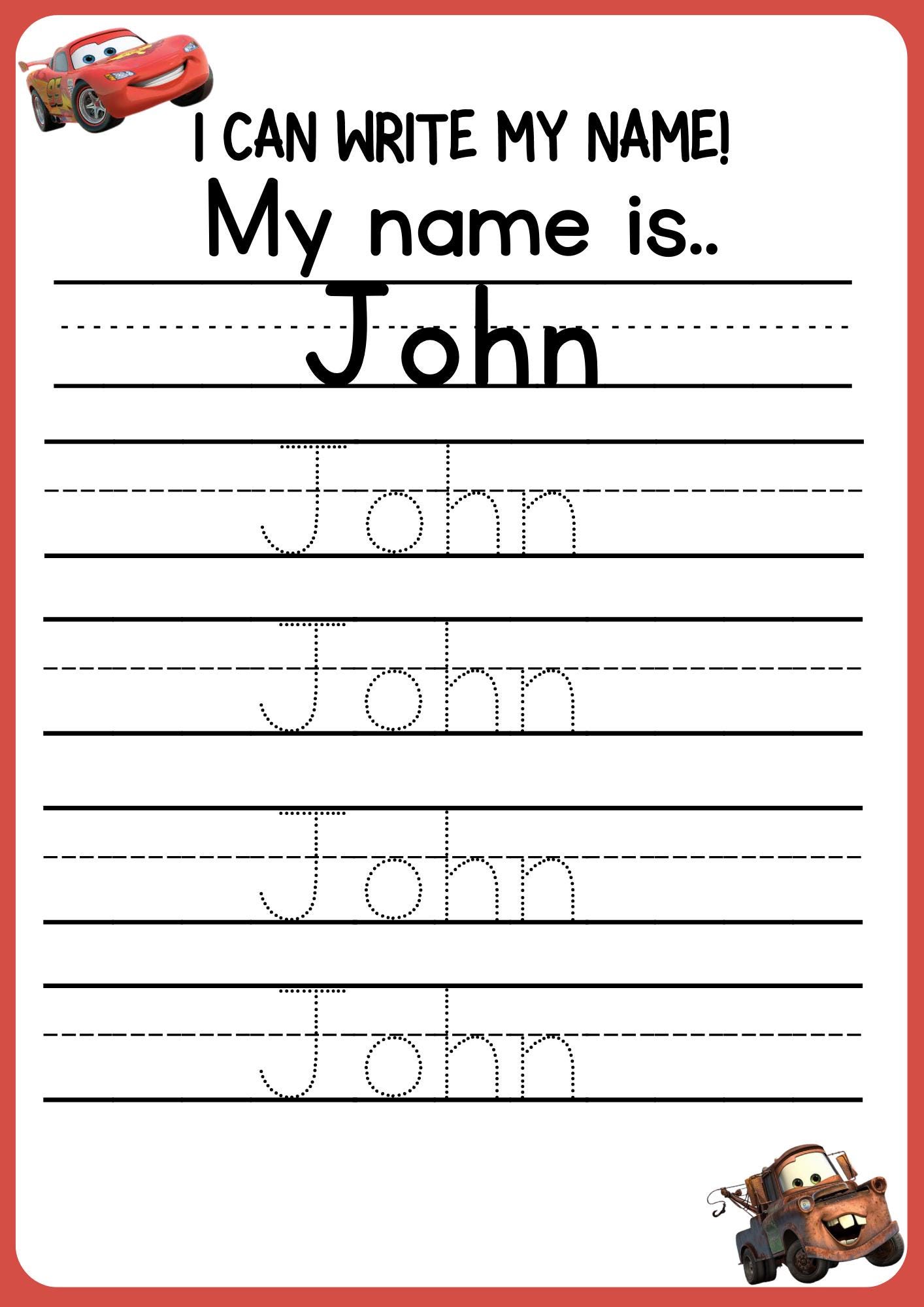 Personalized Name Tracing Worksheet - Etsy