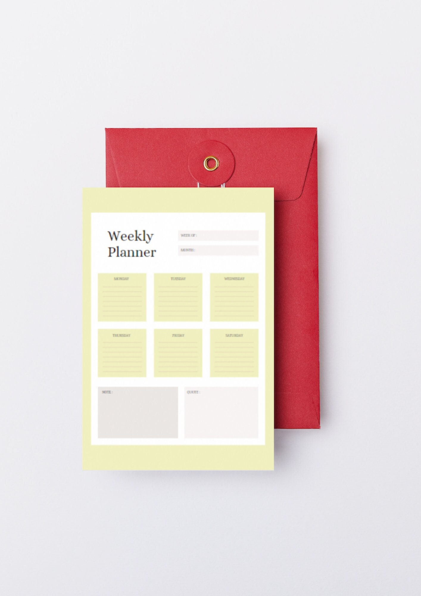 Printable Weekly Planner Letter Format Schedule Mon-sat to Do List ...