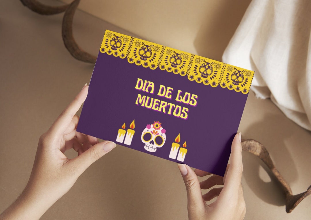 Dia De Los Muertos Card Mexical Holiday Card Halloween Card - Etsy