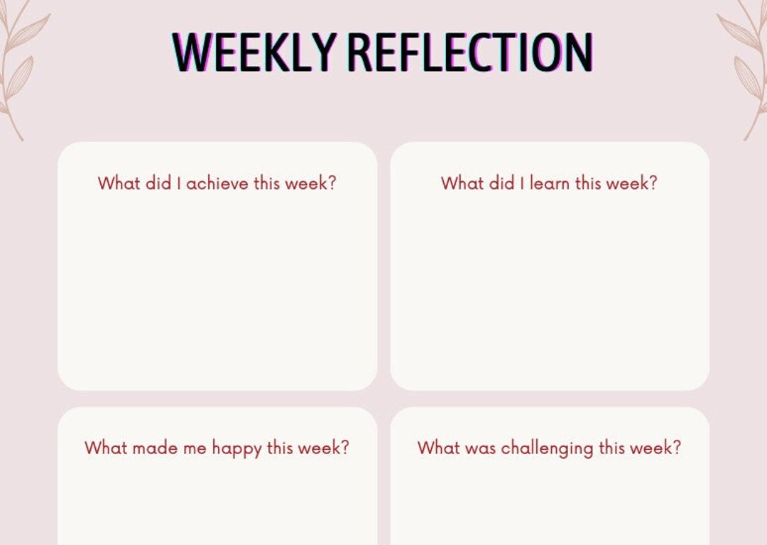 Weekly Reflection Card Retrospective Well-being - Etsy