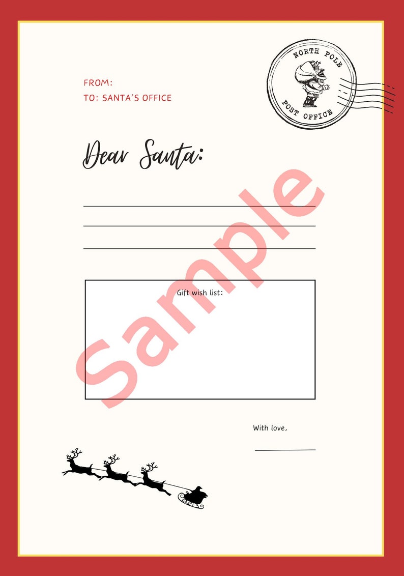 Printable Christmas Letter to Santa - Etsy