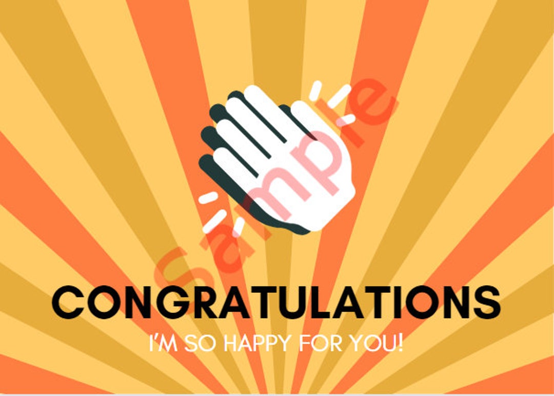 Congratulations Card Congrats for Promotion Printable Pdf - Etsy