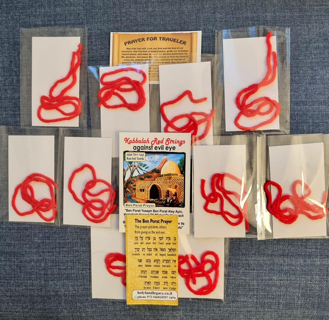 10 Original Kabbalah Red String Bracelet From Israel. Rachel Tomb ...