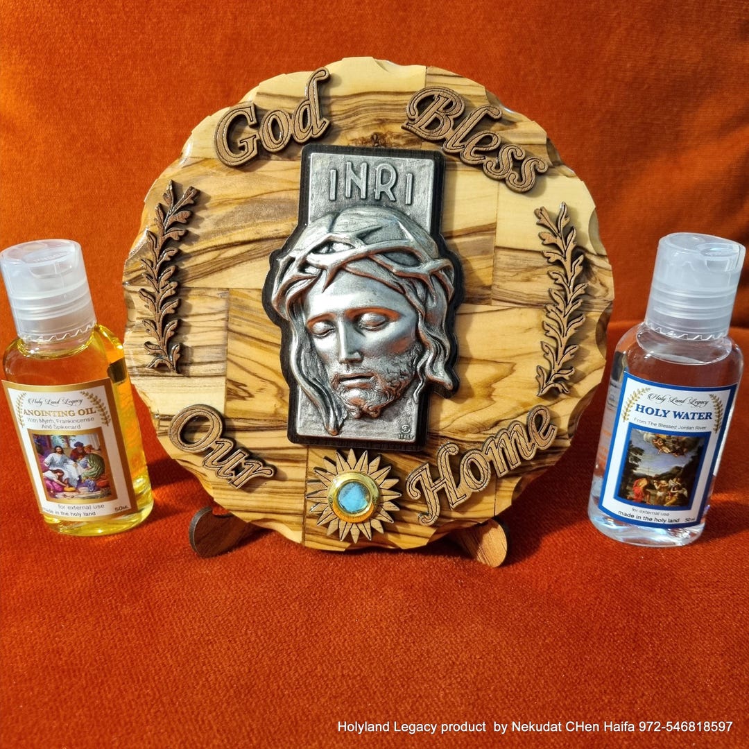 Olive Wood Home Blessing Decor With Holy Water & Anointing Oil - Etsy