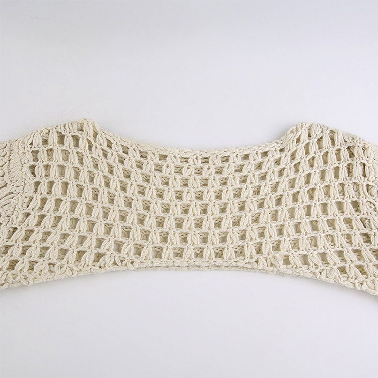 Long Sleeve Crochet Bolero Knit Top Net Crop Top Knitted Beach - Etsy
