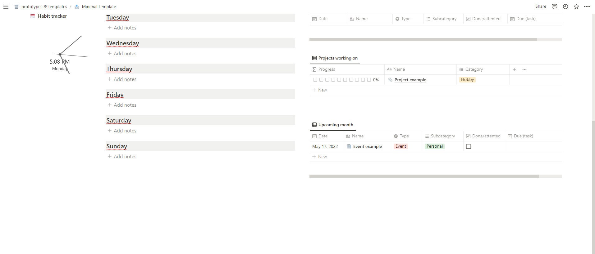 Notion Template (minimal) - Etsy