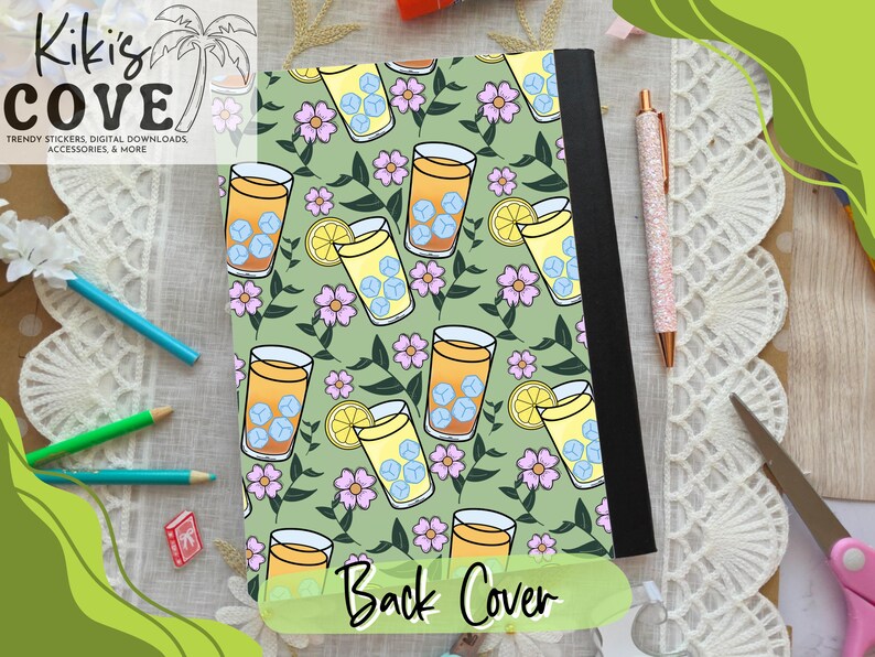 Printable Composition Notebook Cover PNG | Sage Green| Pastel Purple ...