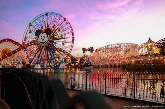 Disney California Adventure Park Pixar Pier Sunset Photo - Etsy