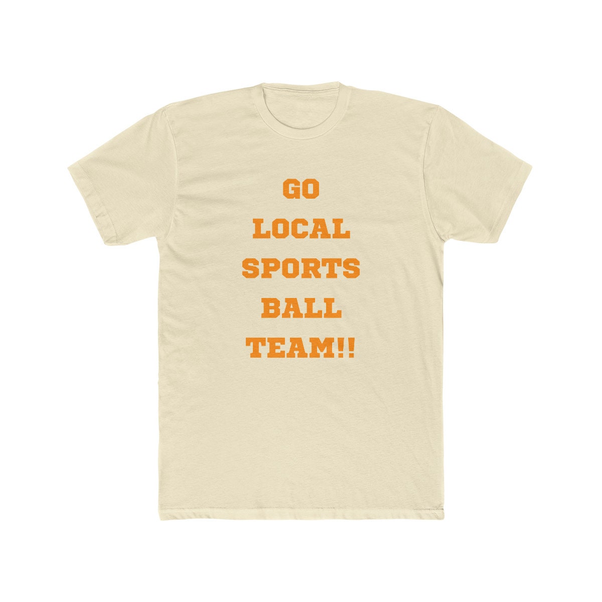 GO Local Sportsball Team orange Lettering Men's Cotton Crew Tee - Etsy