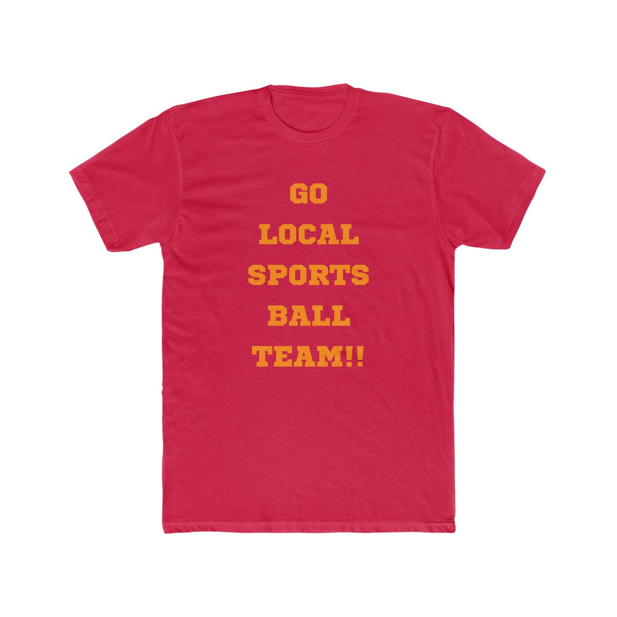 GO Local Sportsball Team orange Lettering Men's Cotton Crew Tee - Etsy