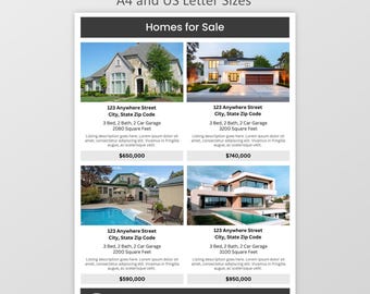 Real Estate Multiple Listings Flyer, Homes for Sale Flyer, New Listings ...