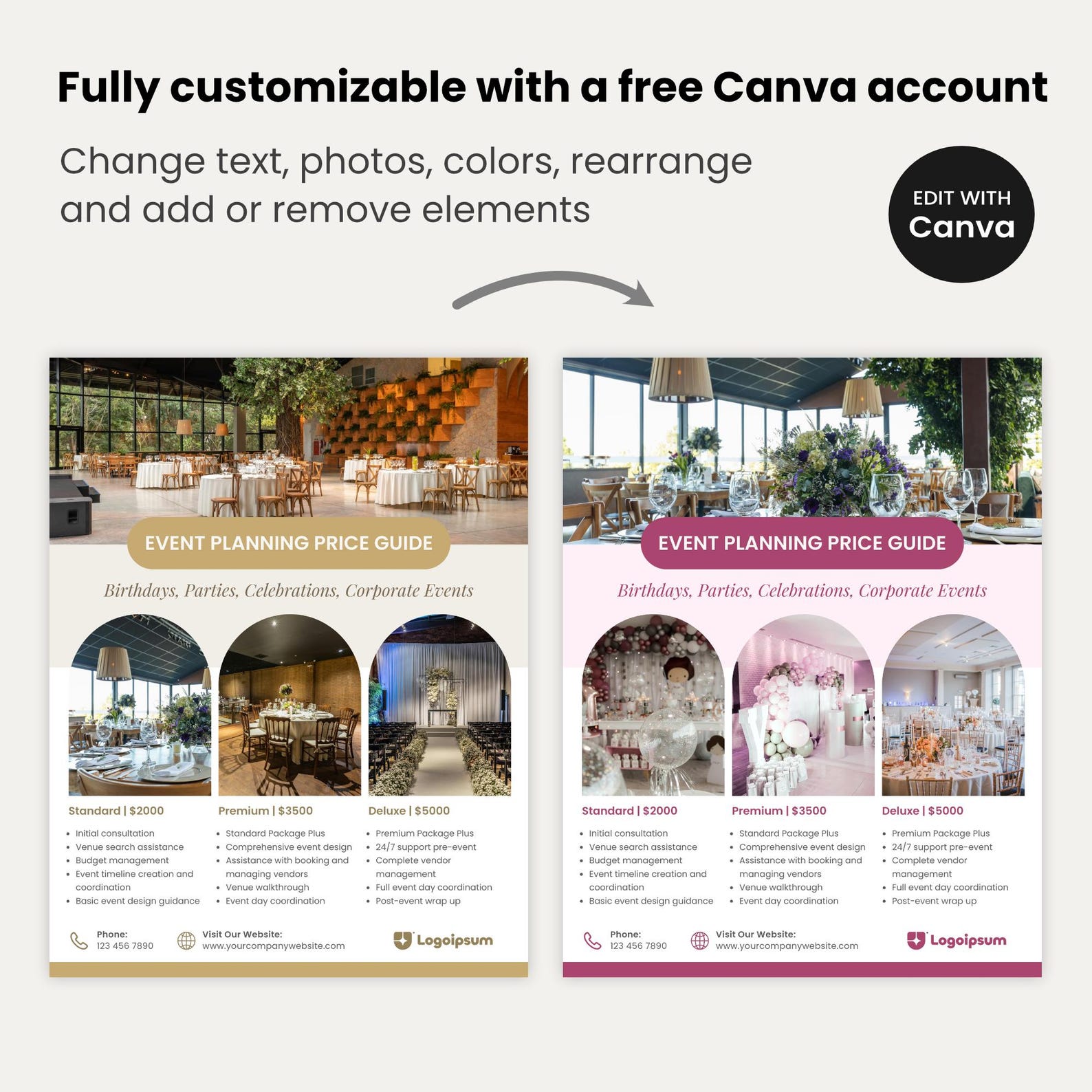 Event Planner Price Guide, Event Planner Flyer, Event Organizer, Event ...