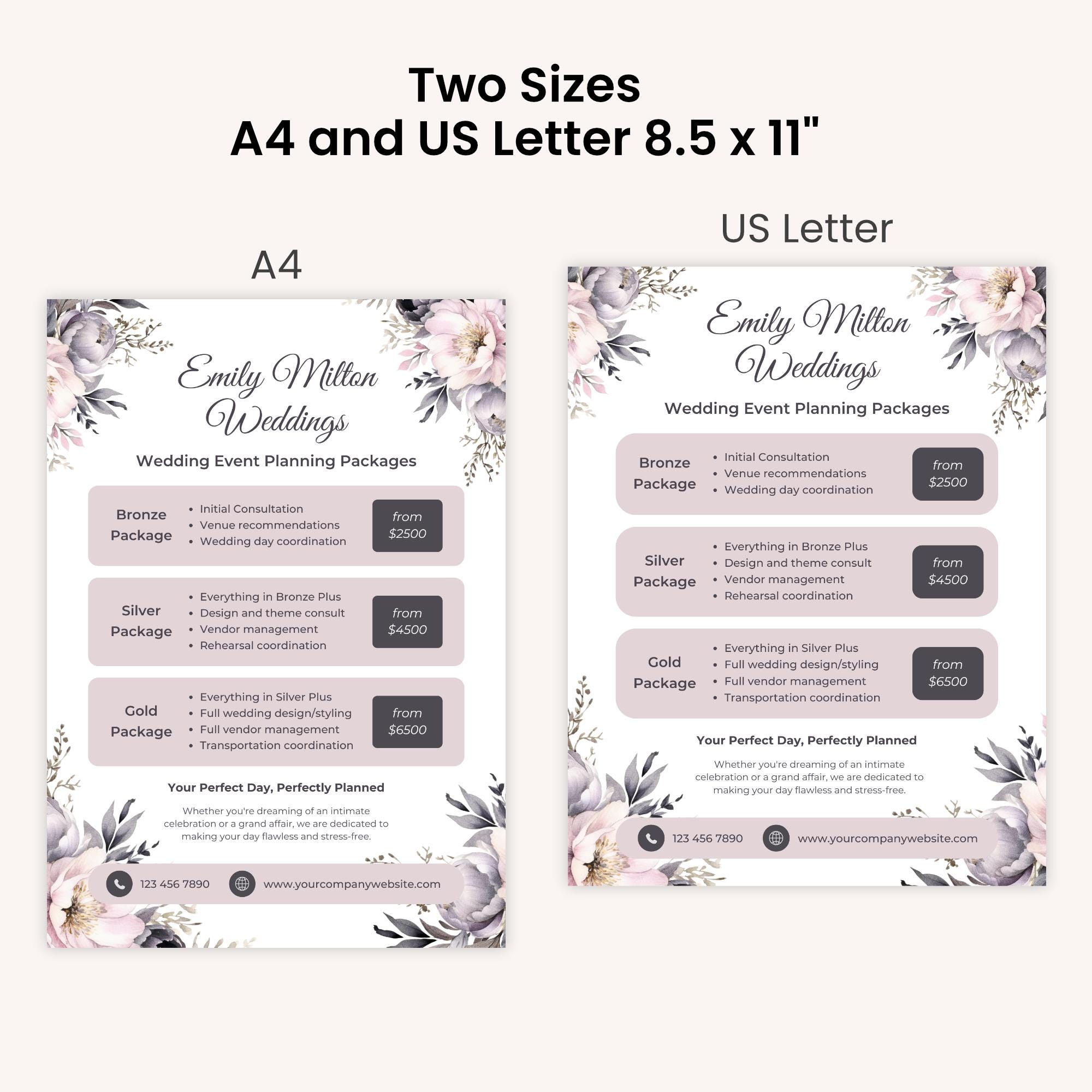 Wedding Event Planner Packages Price List Flyer, Wedding Organizer ...