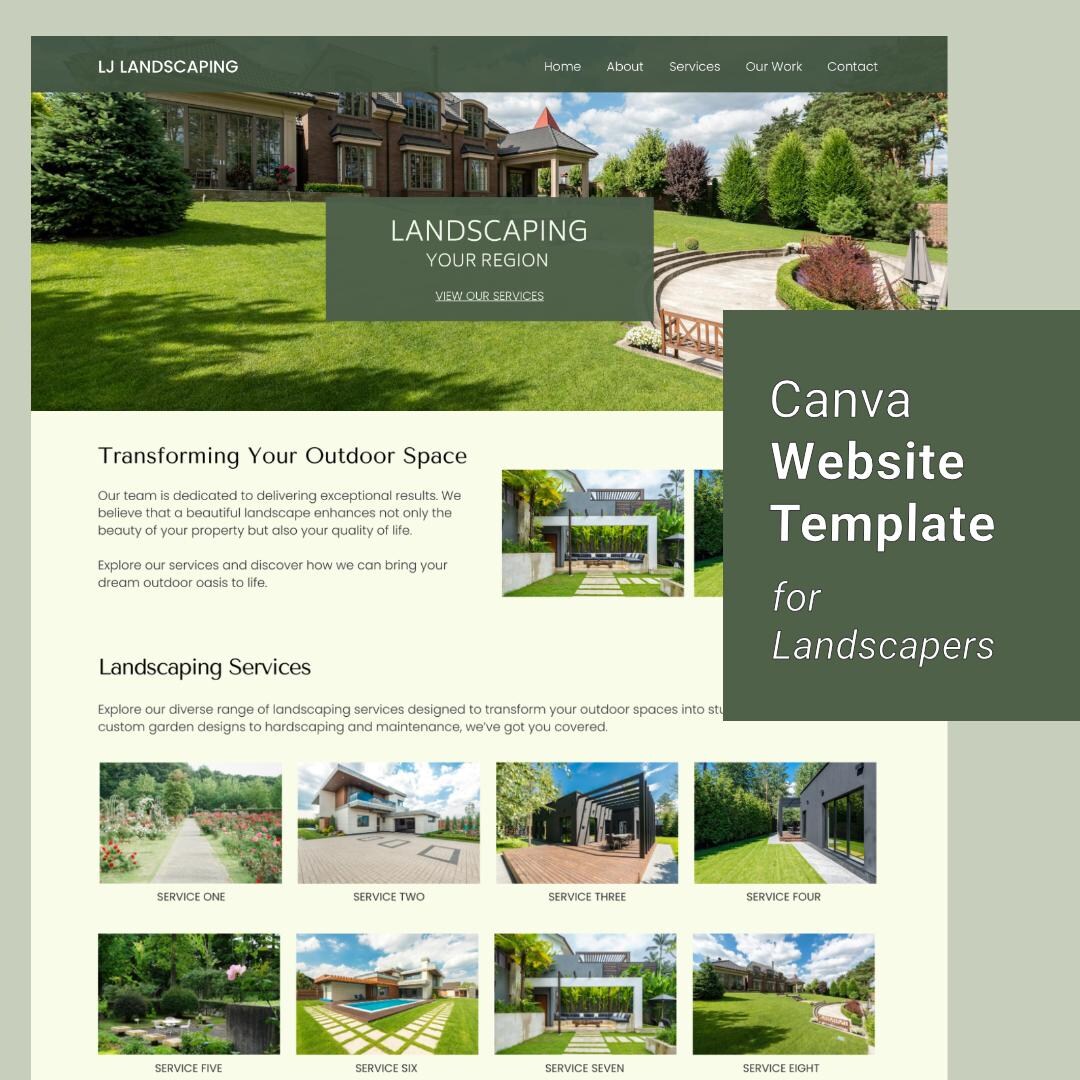 Canva Landscaping Website Template, Landscaper Website - Etsy UK
