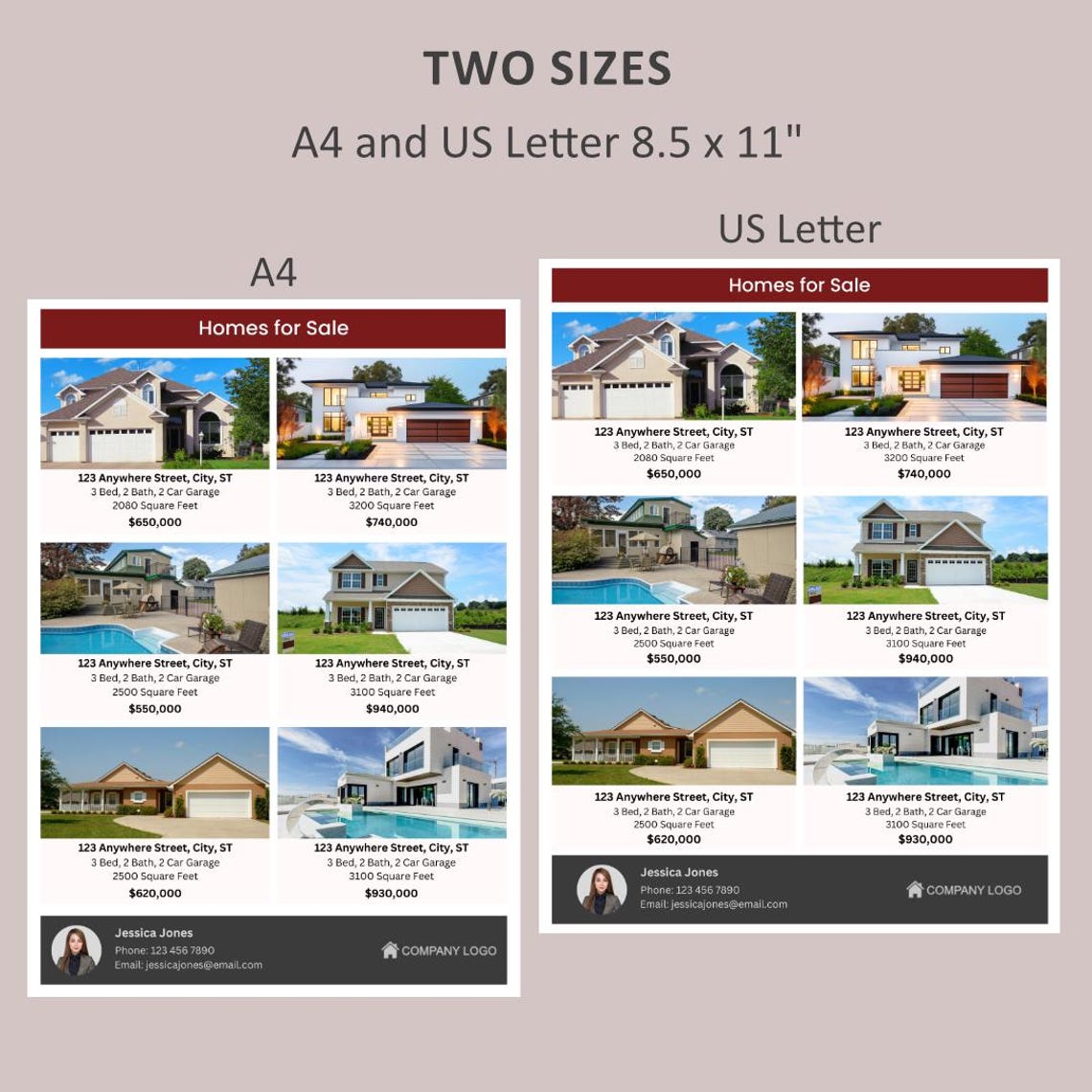 Multiple Listings Flyer, Multiple Homes for Sale Flyer, Real Estate ...