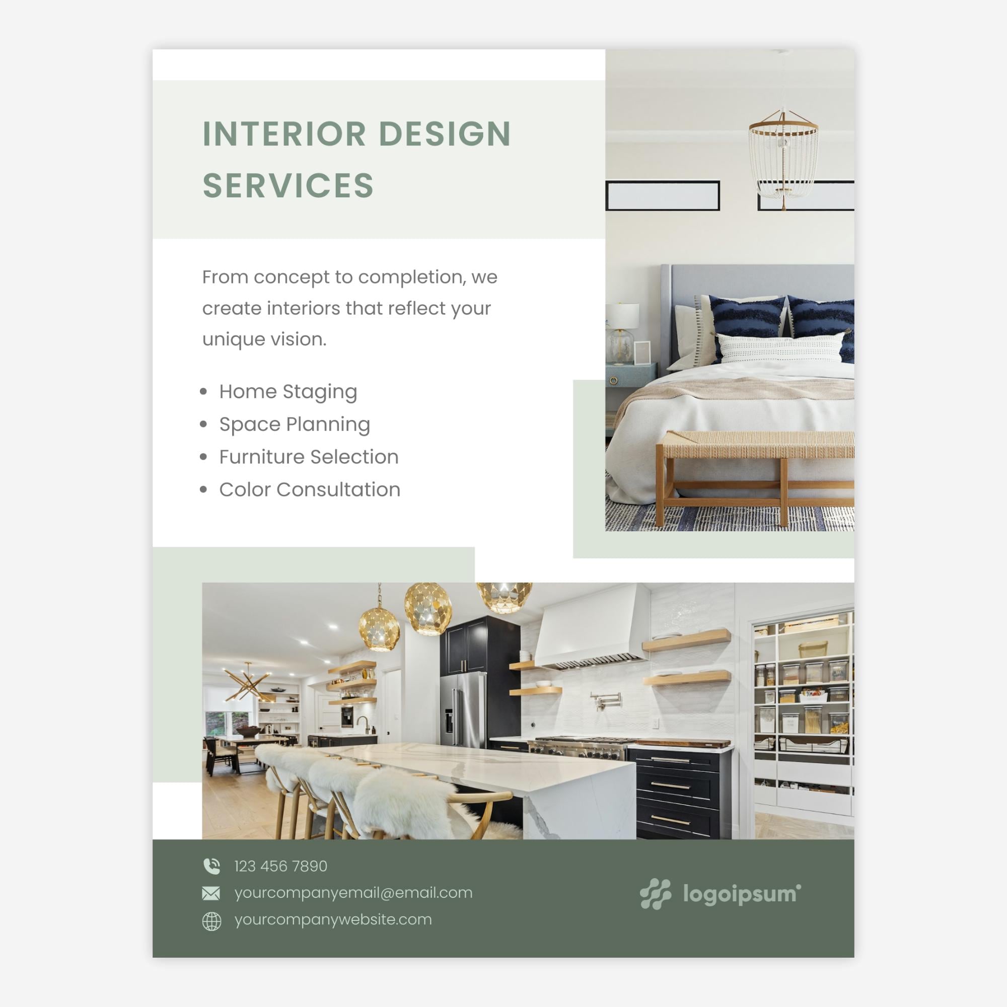 Interior Design Flyer, Interior Design Services, Business Promotion ...