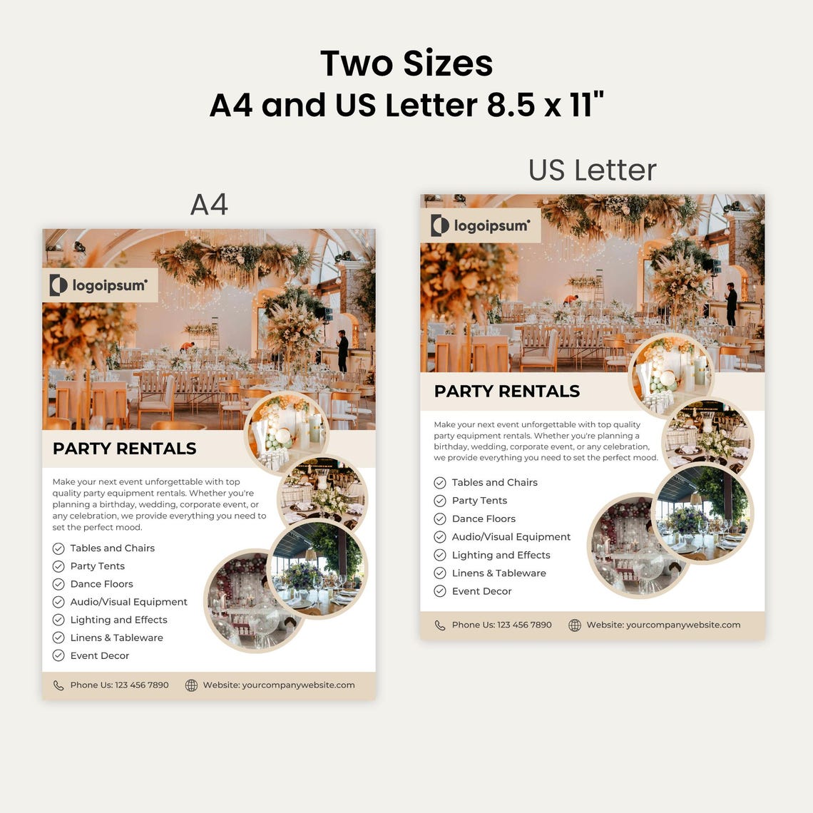 Party Rentals Flyer, Party Equipment, Event Decor Flyer, Party Decor ...