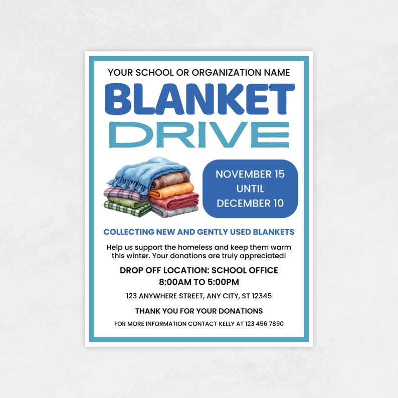 Blanket Drive Flyer (canva Template) - Etsy