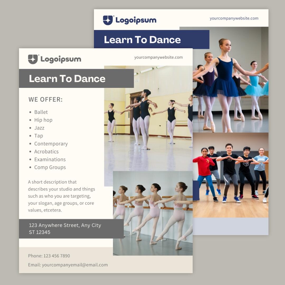 Dance Studio Flyer Template, Dance Flyer, Dance School, Dance Teachers ...
