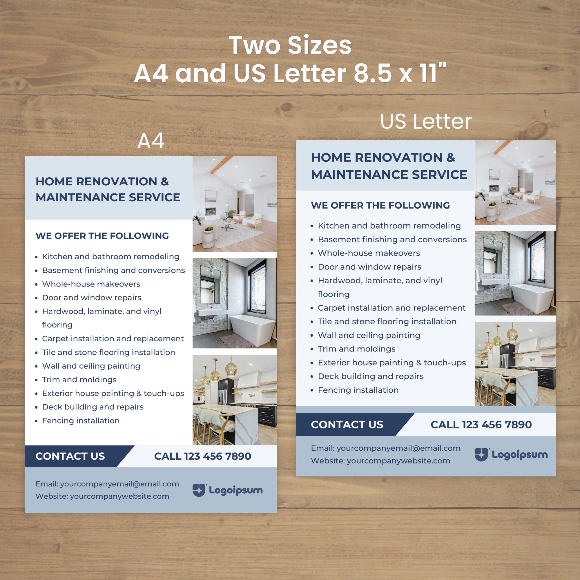 Home Renovation Flyer, Contractor Flyer, Construction Services, Home ...