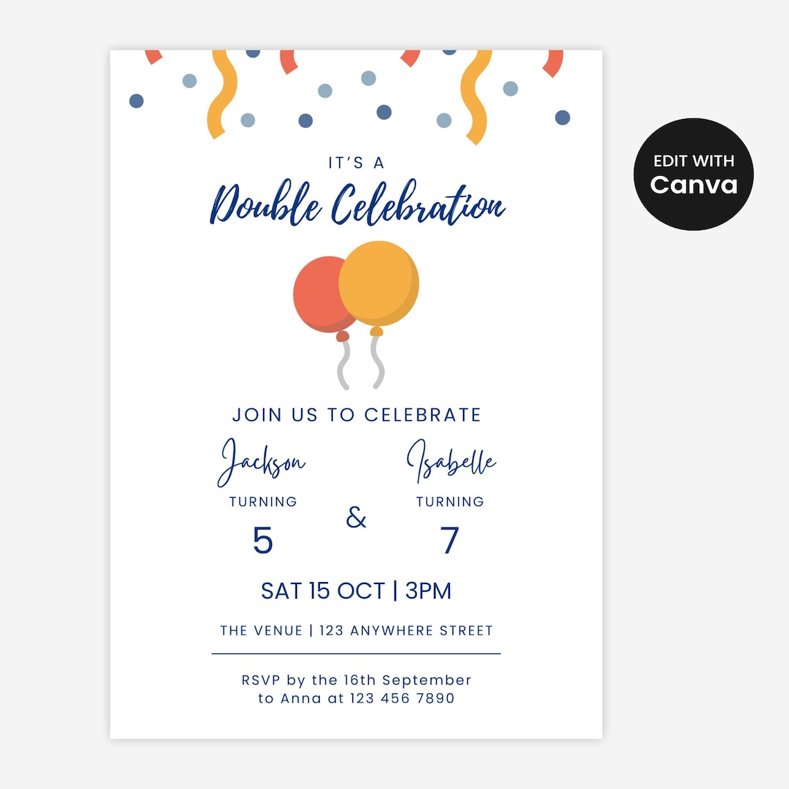 Joint Birthday Party Invitation for Boys, Boy and Girl, Siblings ...